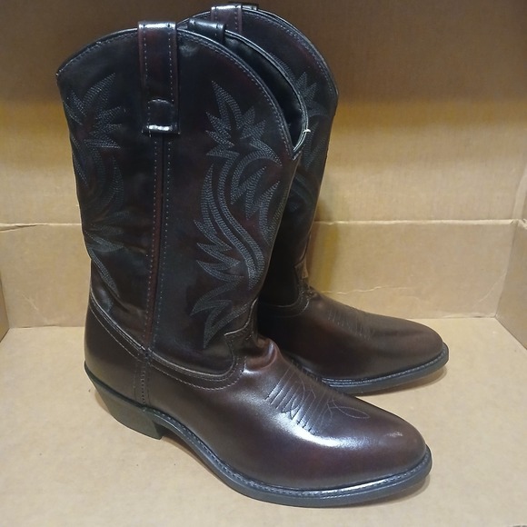 Laredo | Shoes | Laredo Men Ew Black Cherry Leather Western Cowboy ...